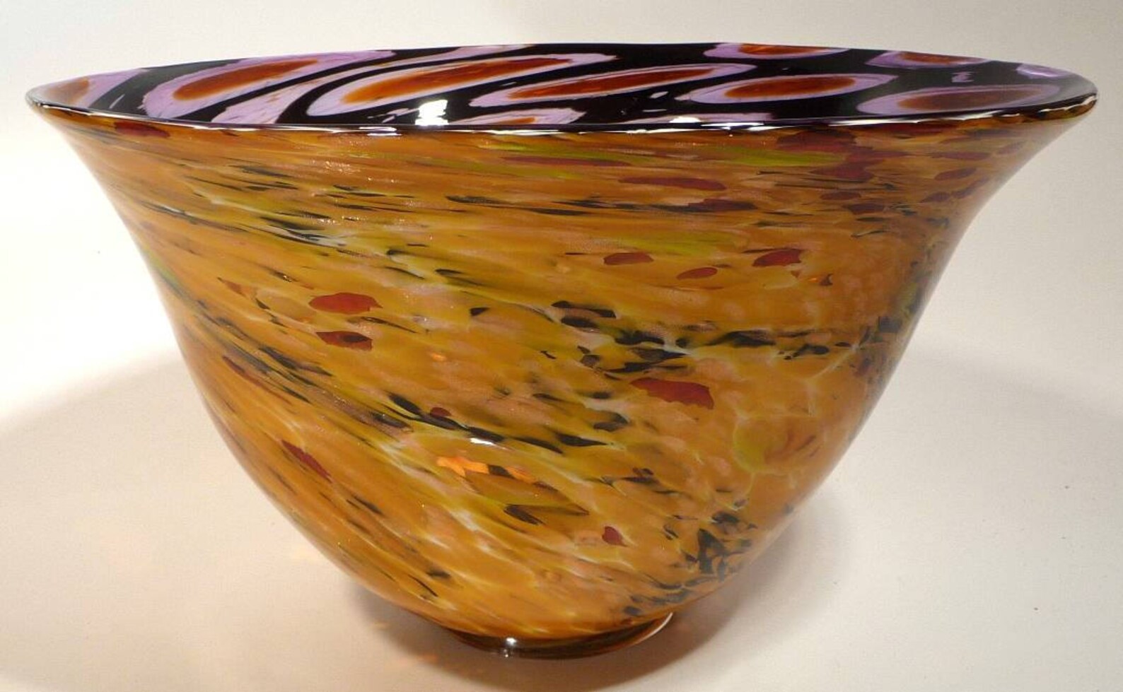 14" Sparkling Hand Blown Glass Bowl - Original Design by Dirwood Glass ...