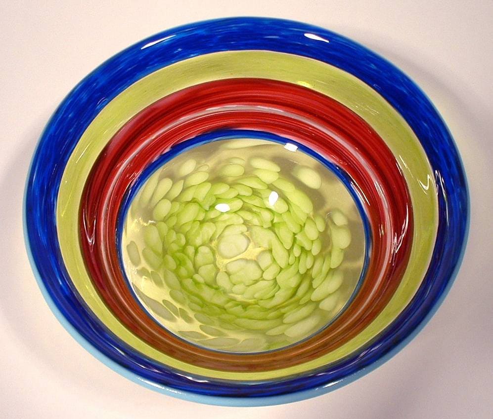 10" Hand Blown Glass Bowl - Original Design by Dirwood Glass - Complex ...