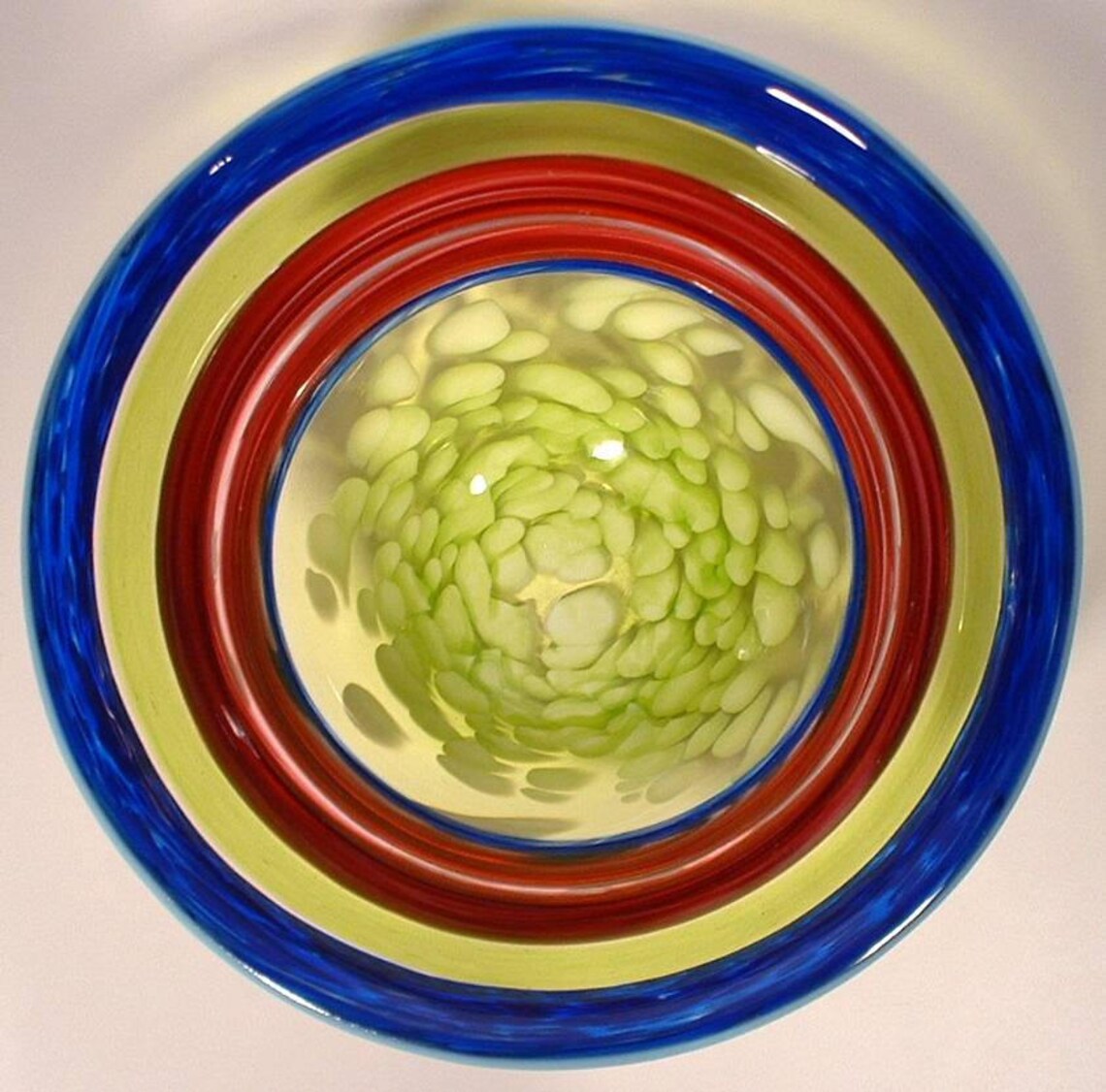 10" Hand Blown Glass Bowl - Original Design by Dirwood Glass - Complex ...