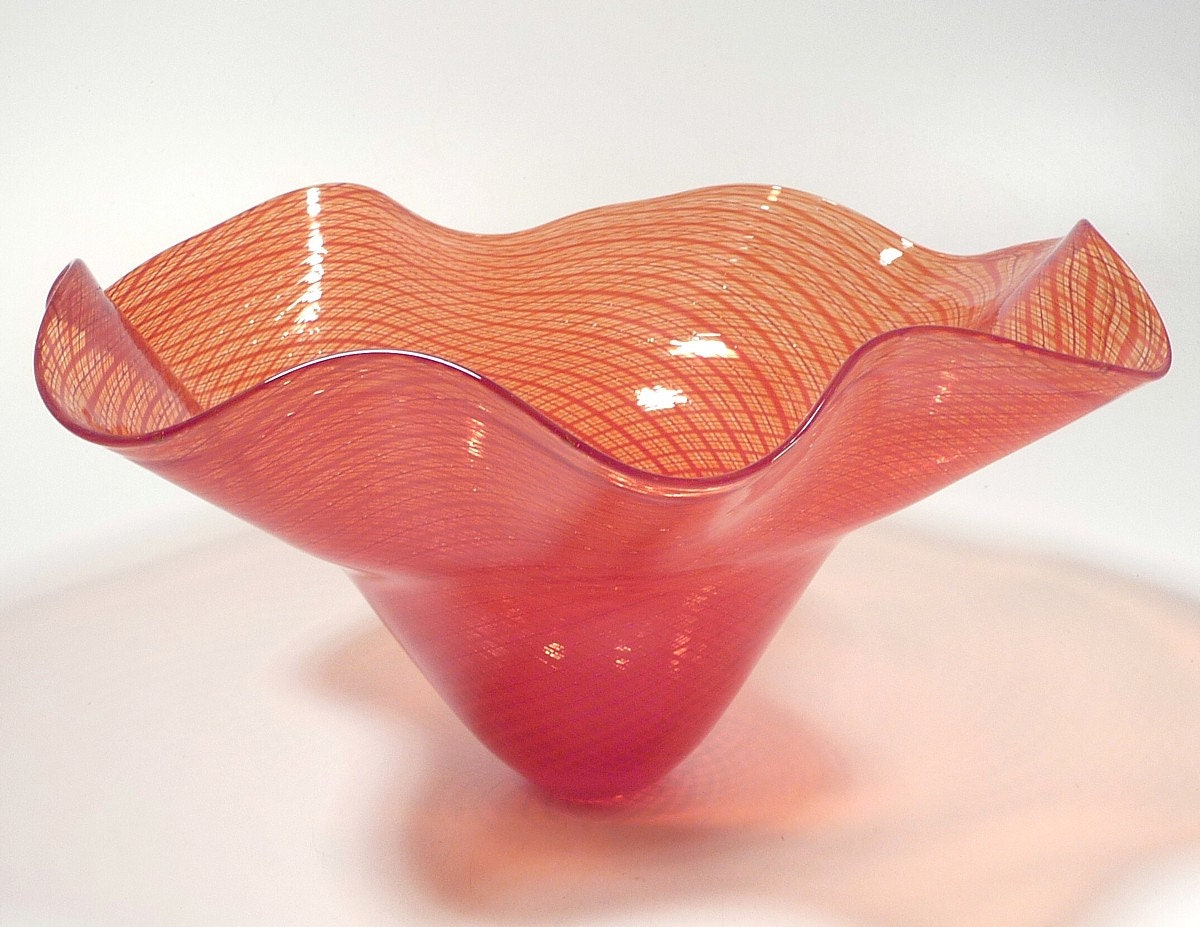 12 Reticello Hand Blown Glass Vase / Bowl Original | Etsy