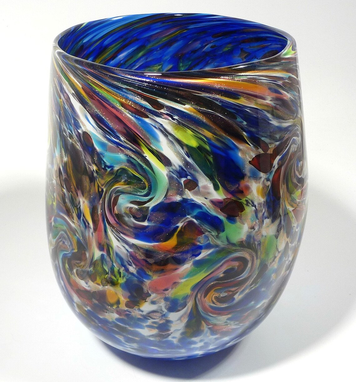 Large & Tall Hand Blown Glass Bowl Original Design by | Etsy