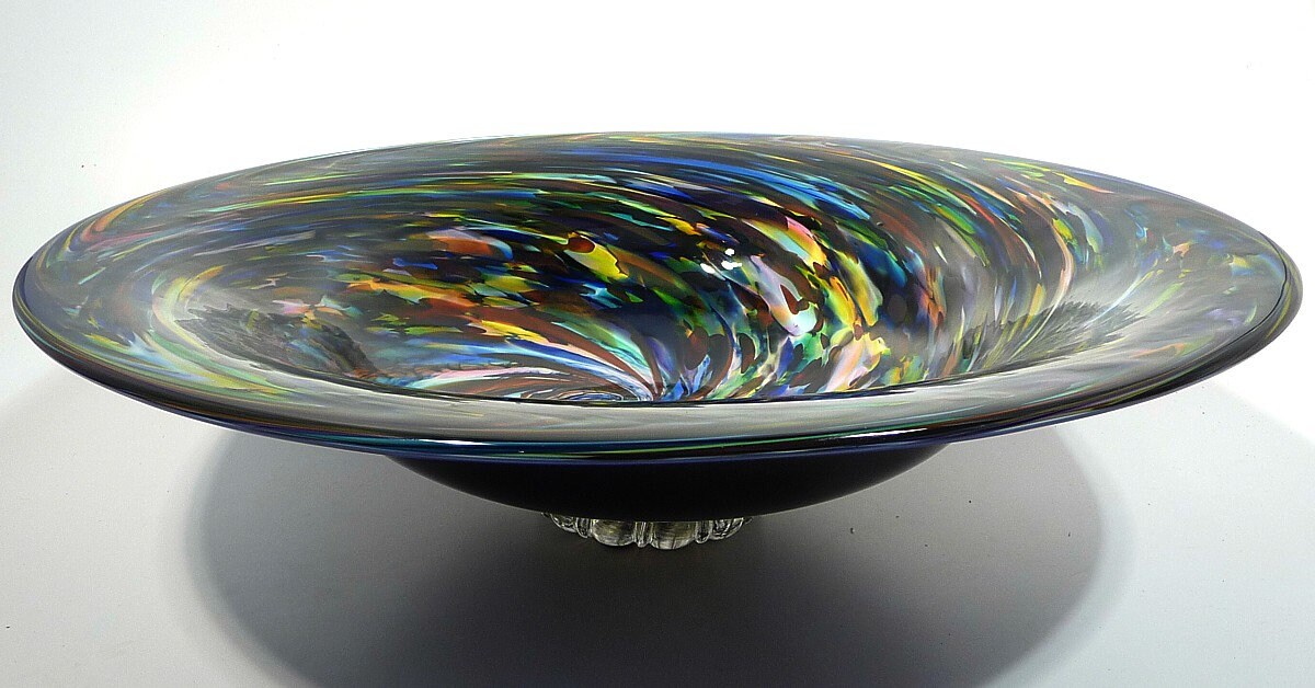 Very Large - Very Heavy - Hand Blown Glass Bowl - Original Design by ...