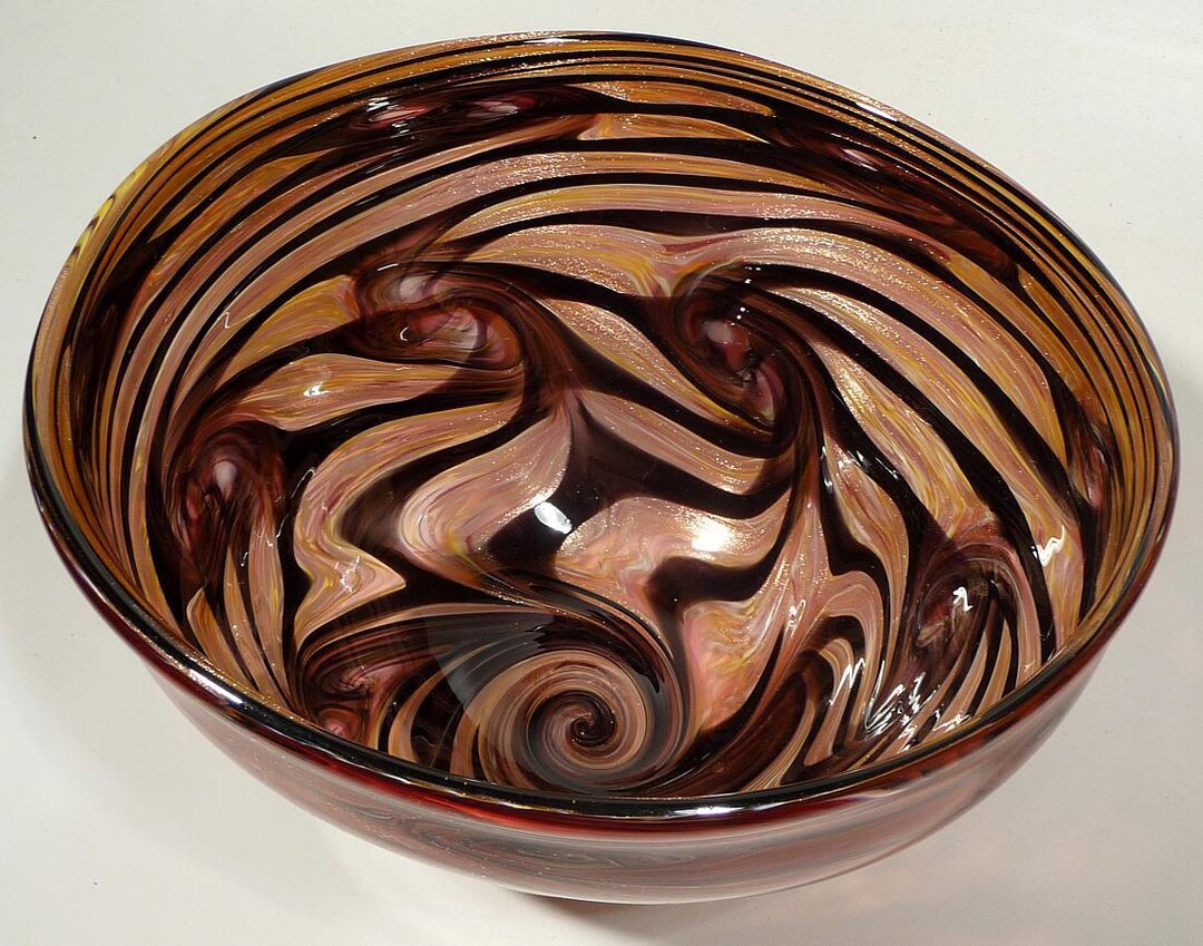 12" Sparkling Hand Blown Glass Bowl - Original Design by Dirwood Glass ...