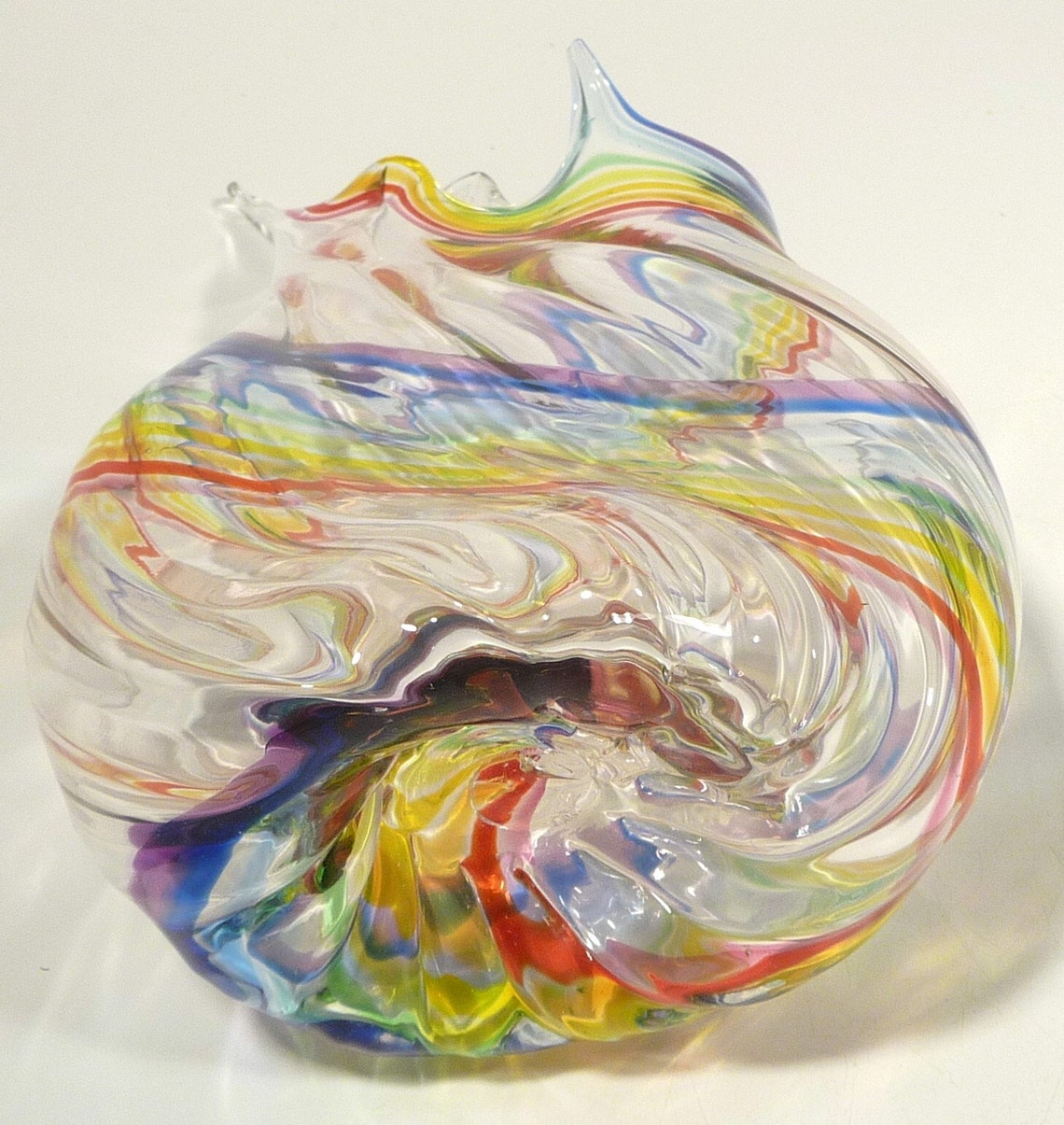 Hand Blown Glass Art Vase/sculpture, Made With Glass Canes, Dirwood ...