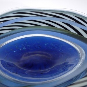 15" Hand Blown Glass Art Wall Bowl Platter, Glass Art Decor Table ...