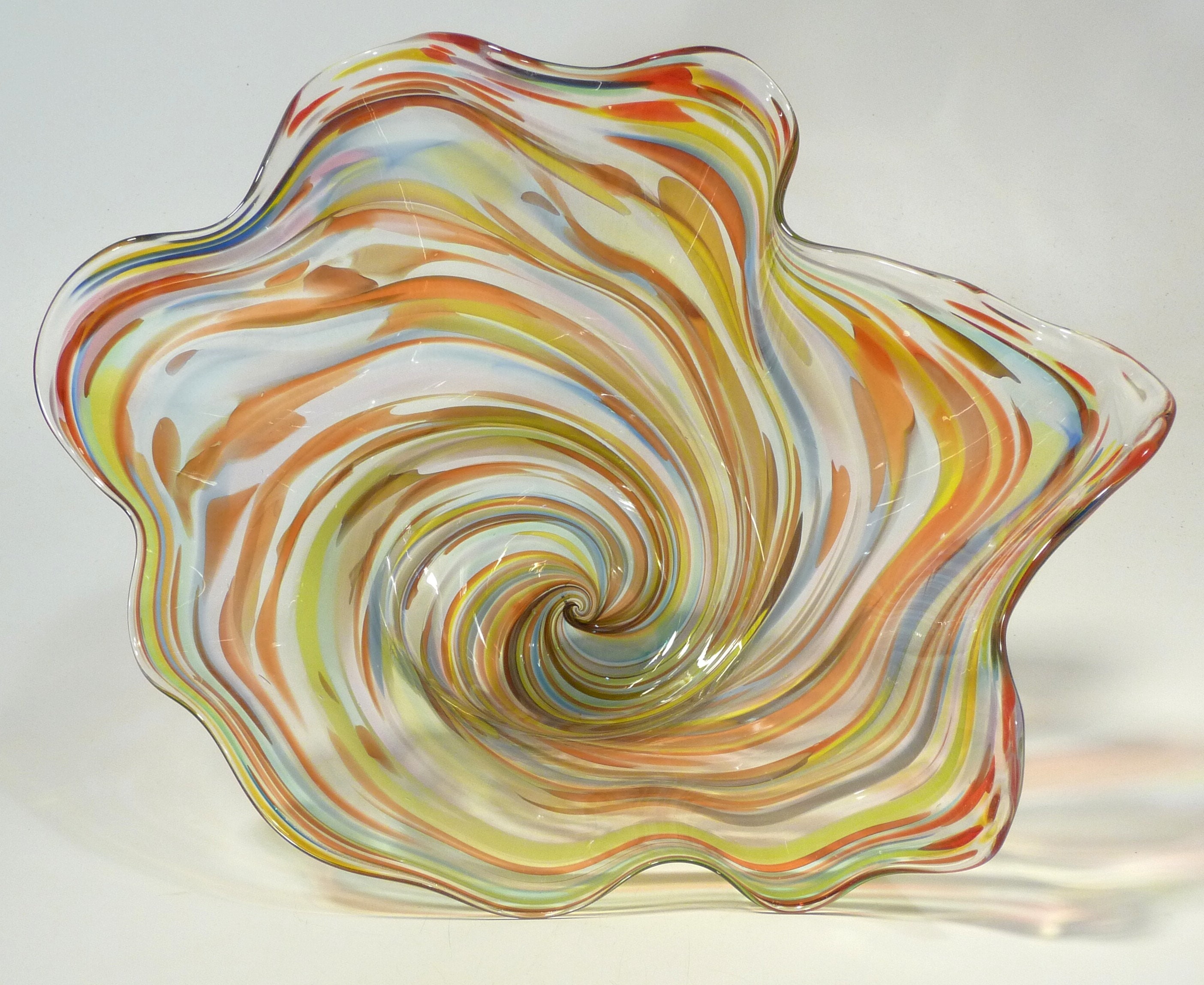 Hand Blown Glass Art Bowl/vase, Table Centerpiece, Dirwood Glass, End ...