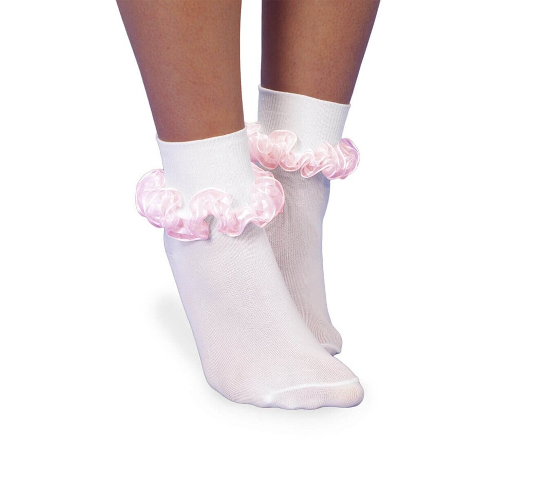 Girls White Lace Ruffle Socks: Tutu Trimmed Ankle Socks - Etsy