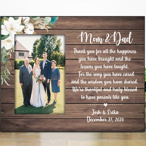 Parents Wedding Gift Picture Frame / Parents of the Bride Gift ...