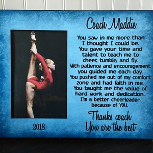 Cheerleader Coach Picture Frame Gift // Cheer Coach Gift // - Etsy