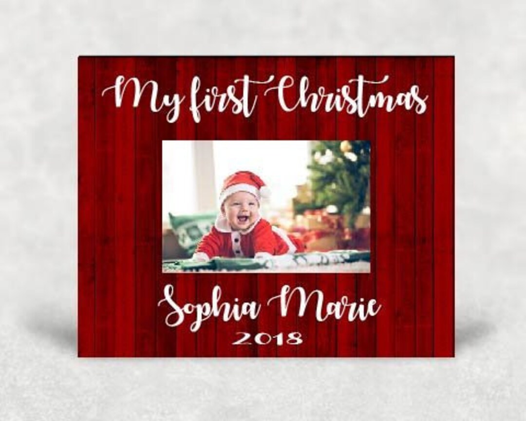 My First Christmas Picture Frame / Personalized Baby's First Christmas ...
