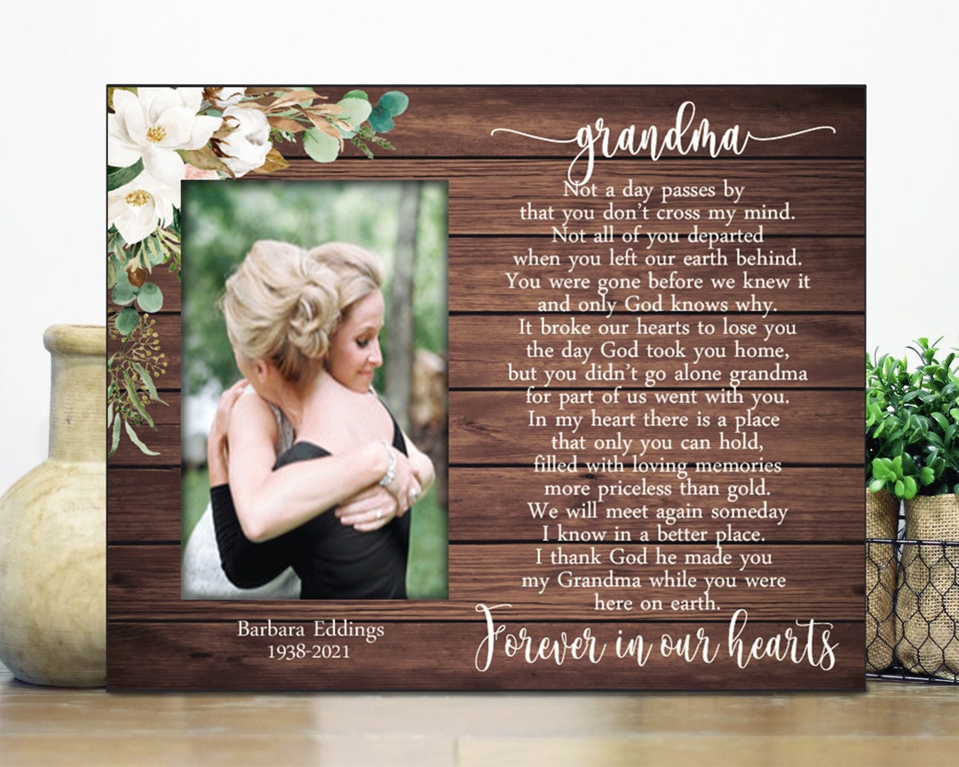 Grandma Loss / Mom Loss / Loss of Grandmother Memorial Picture Frame ...