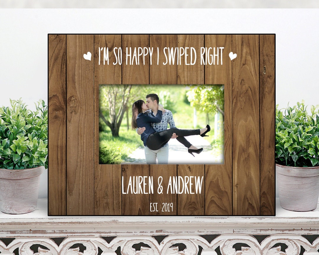 I'm so Happy I Swiped Right Picture Frame / Tinder - Etsy