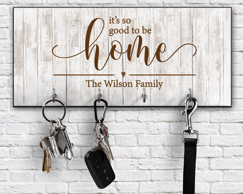 Family Name Personalized Key Holder Key Hanger Wall Key Rack ...
