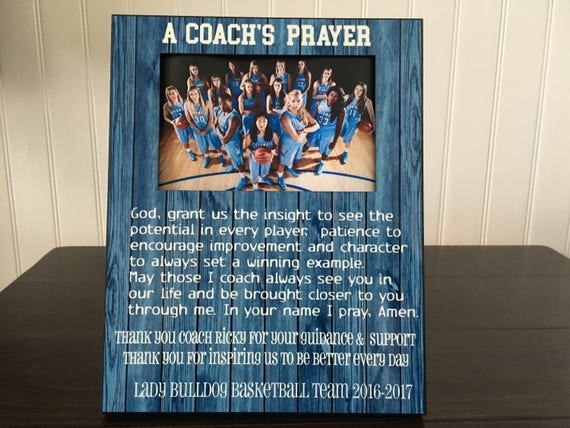 Coach prayer picture frame gift // soccer football | Etsy