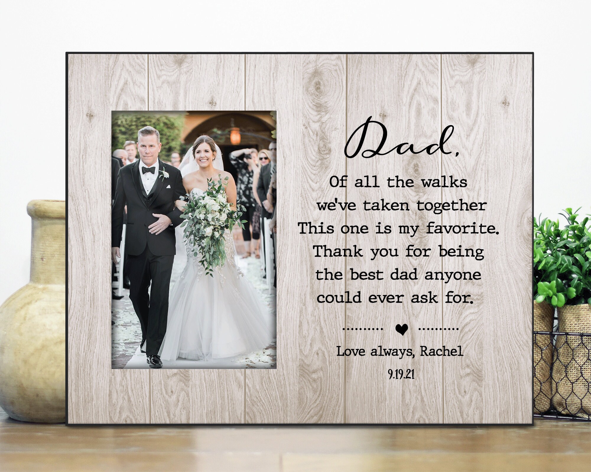 Father of the Bride Gift / Dad Wedding Gift Picture Frame / | Etsy