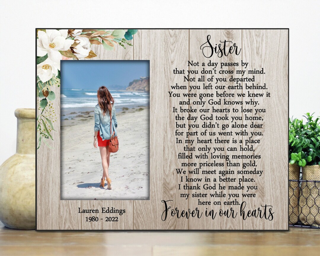 Loss of Sister Gift Memorial Picture Frame Sympathy Remembrance ...