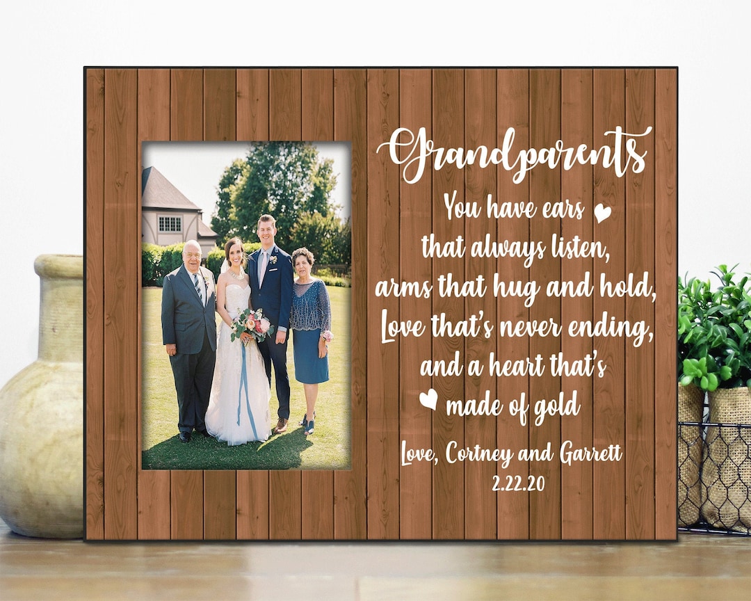 Personalized Grandparents Picture Frame Gift // Wedding Gift for ...