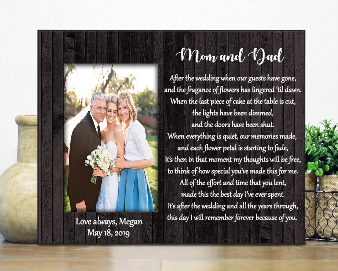 Parents of the Bride Picture Frame // Personalized Wedding Gift for ...