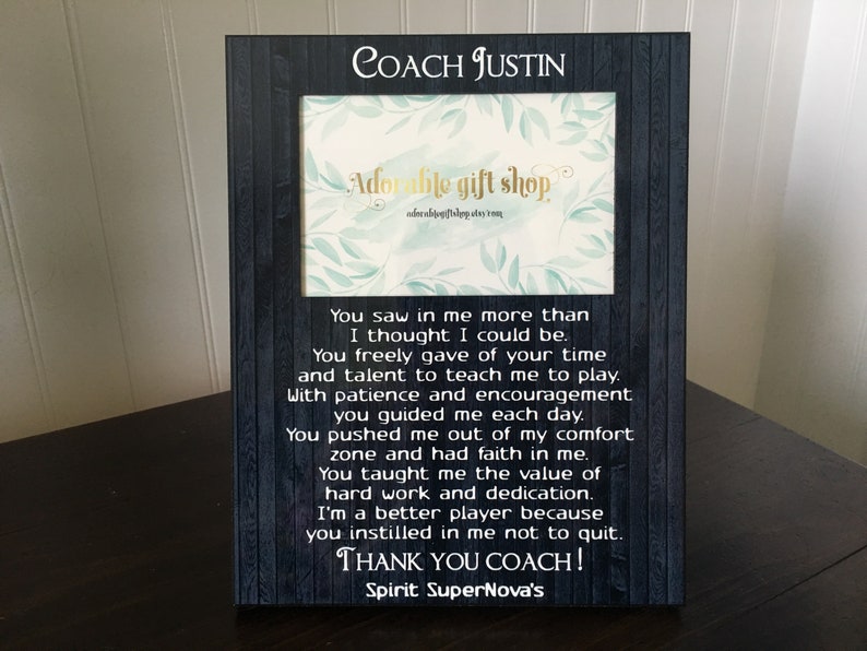 Coach Picture Frame Gift // Basketball, Football, Gymnastics, Team ...