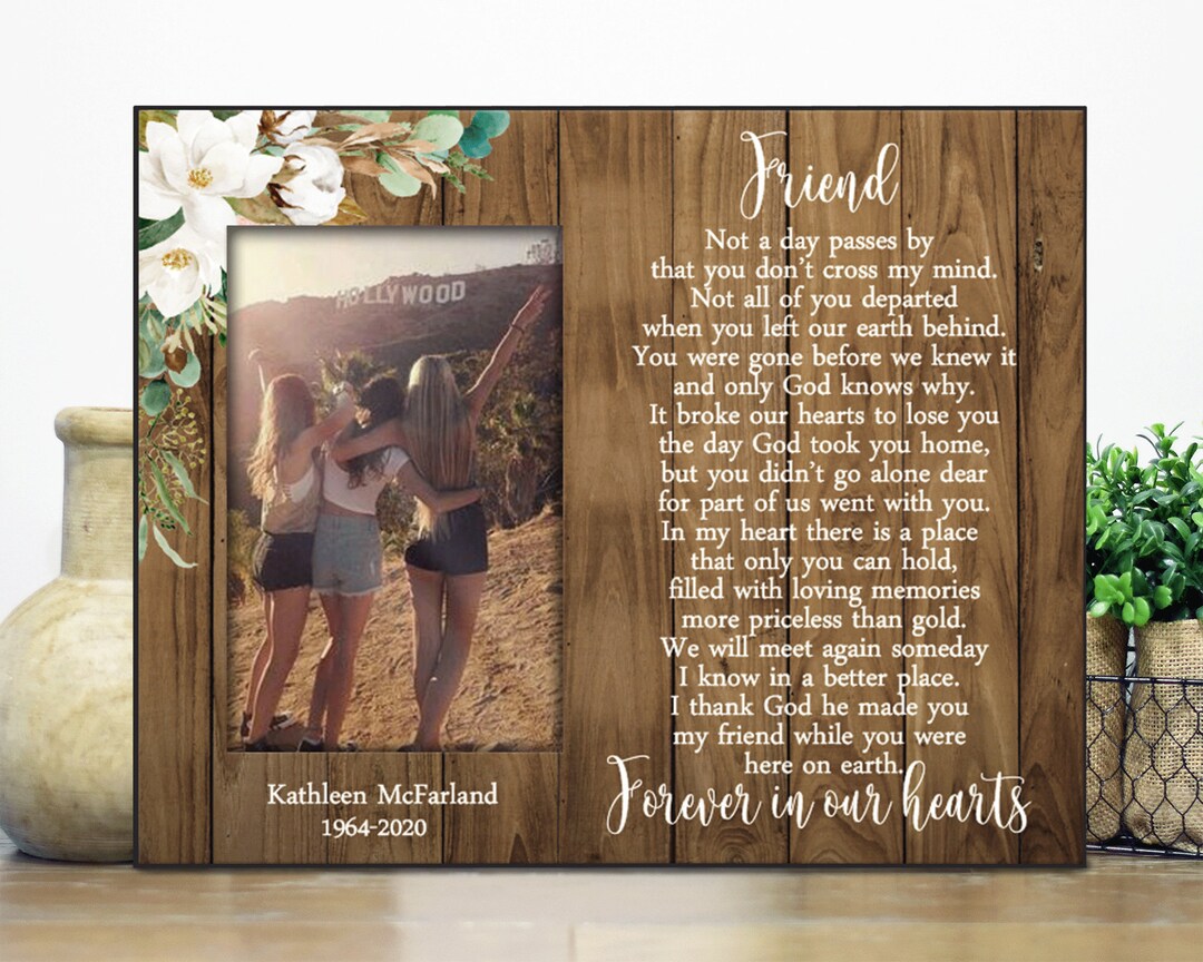 Loss of Friend Gift Memorial Picture Frame Sympathy Remembrance ...