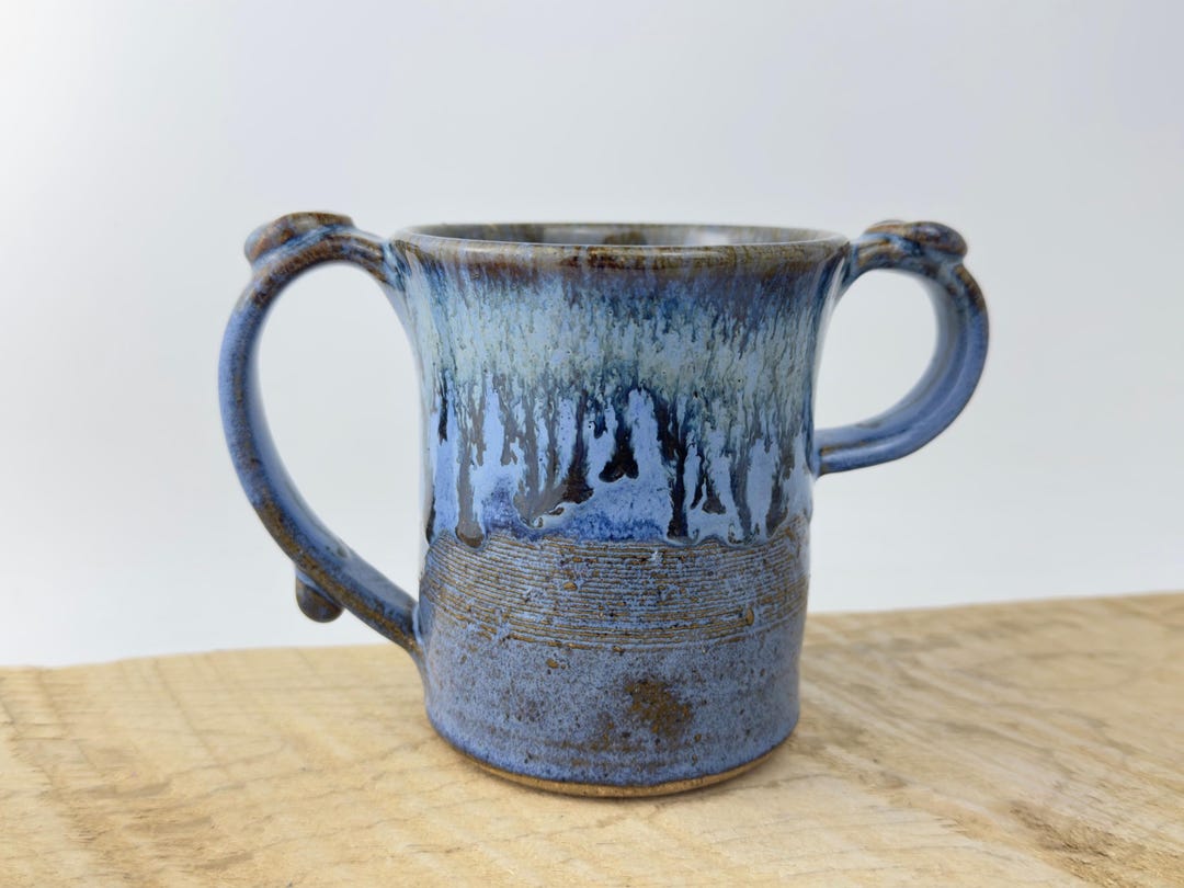 Handmade 12 Oz Ceramic Double Handled Mug - Etsy