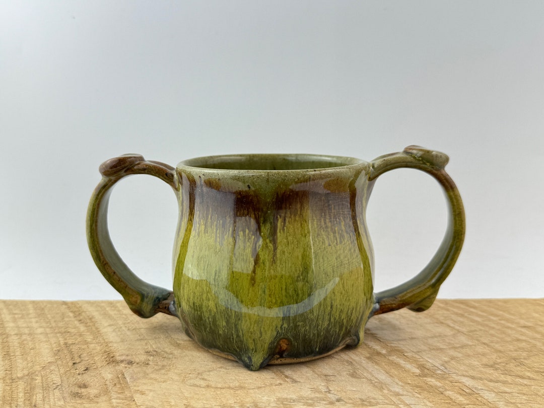 Handmade 14 Oz Ceramic Double Handled Mug - Etsy