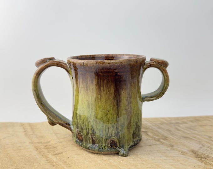 Handmade 10 Oz Ceramic Double Handled Mug - Etsy