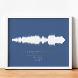 Poster With Soundwave Art Print, Framed Poster, Gold Effect Sound Wave ...