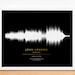 Poster With Soundwave Art Print, Framed Poster, Gold Effect Sound Wave ...