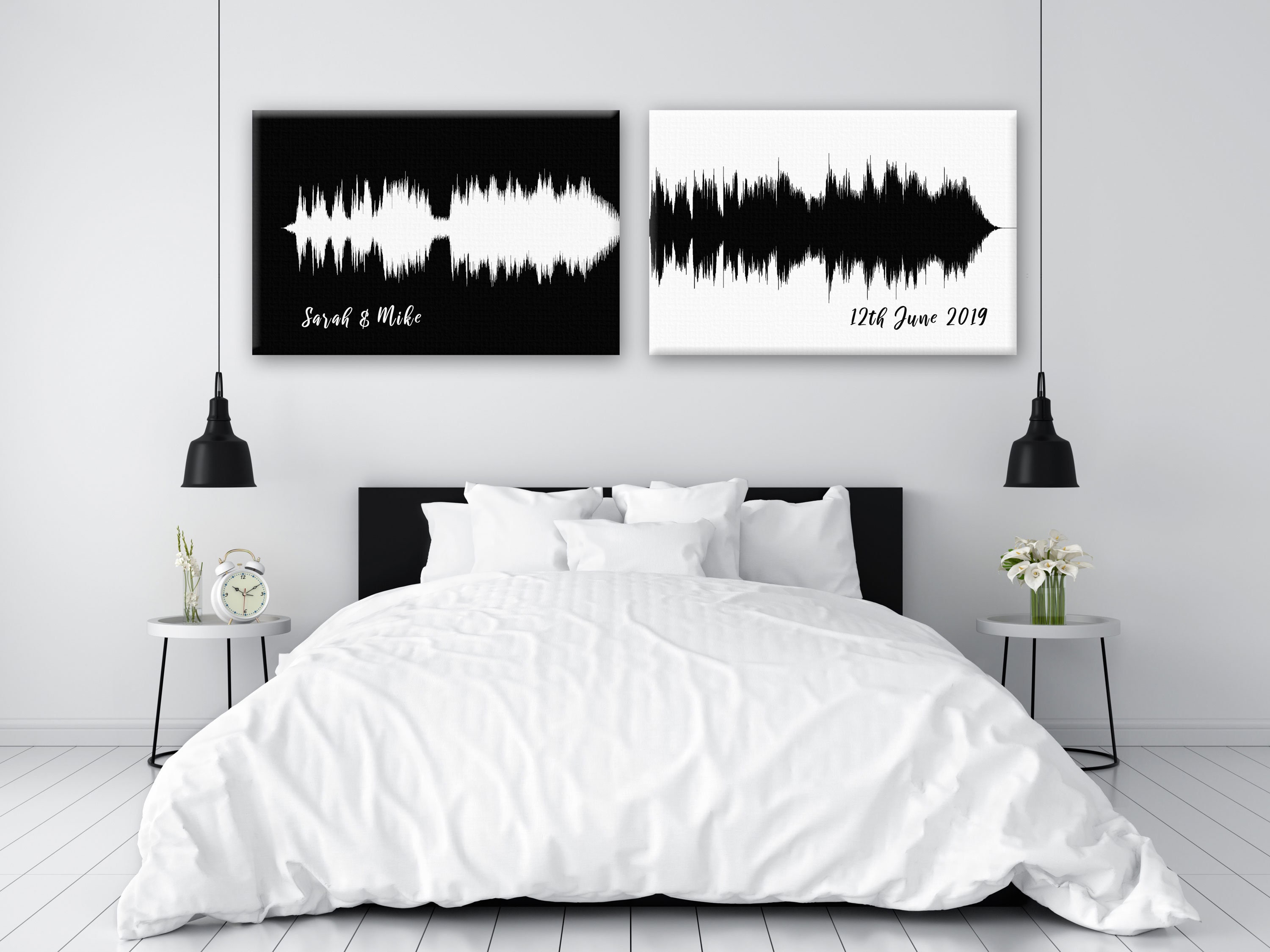 Custom Sound Wave Art Canvas Print, Personalized Canvas Soundwave Art ...