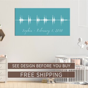 Baby Heartbeat Soundwave Print on Canvas, Personalized Soundwave With ...