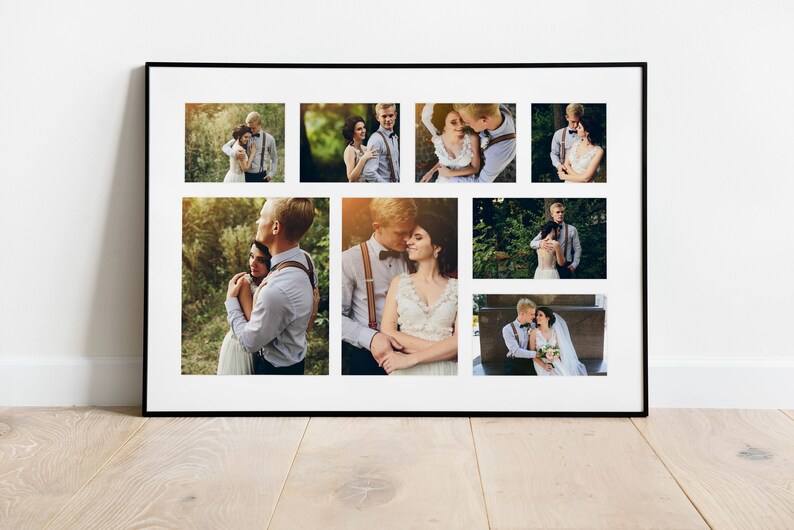 Up to 10 PICTURE COLLAGE Framed Fine Art Print Anniversary | Etsy