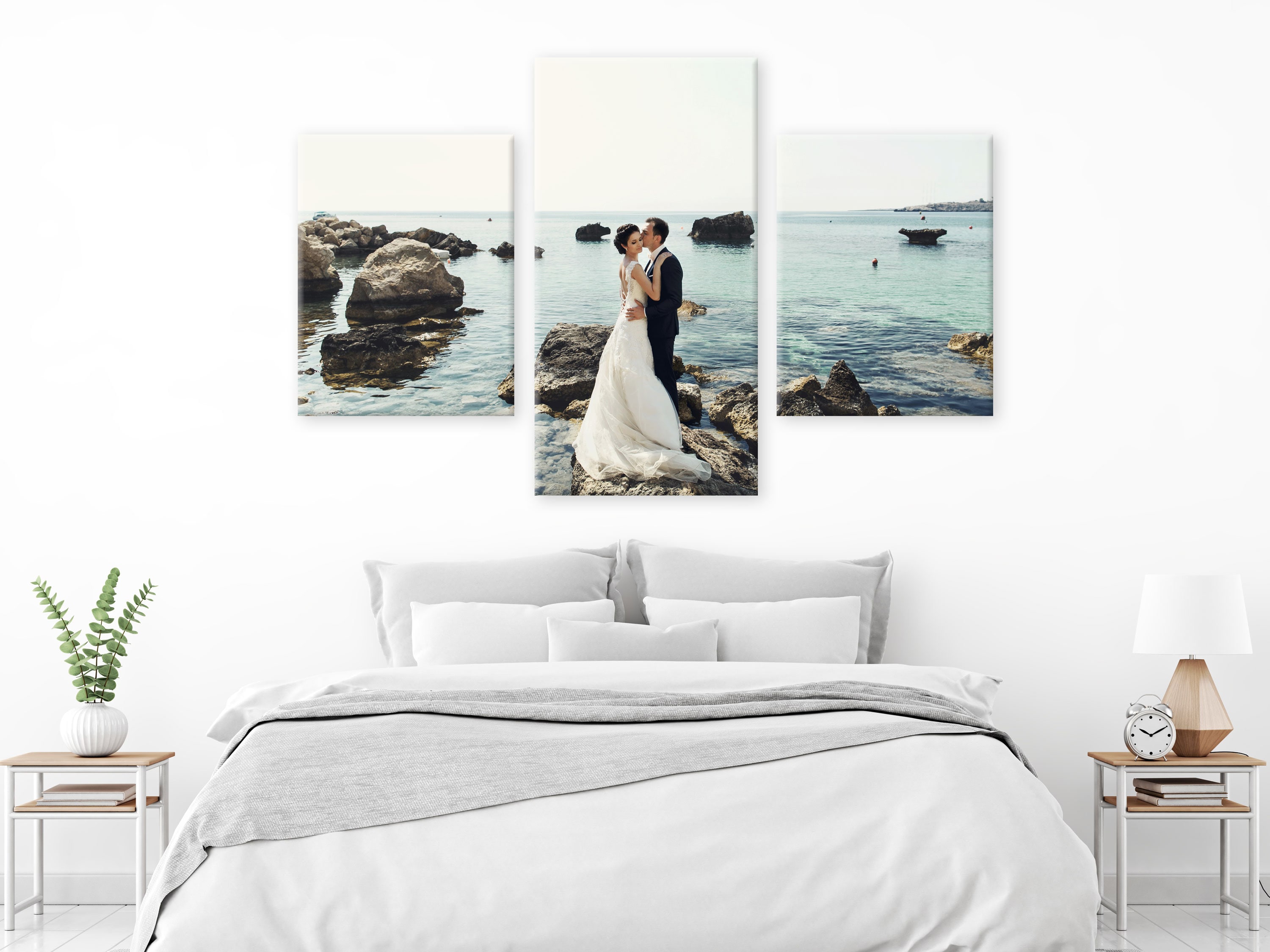Canvas Print Set of 3 Panels Custom Wedding Couple Photo | Etsy