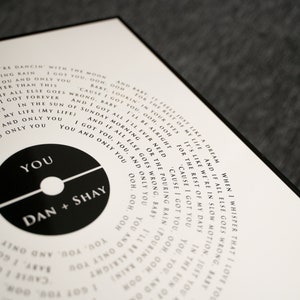 Custom Lyrics Poster | Lyrics Disc Vinyl Spiral Print | Custom Song ...