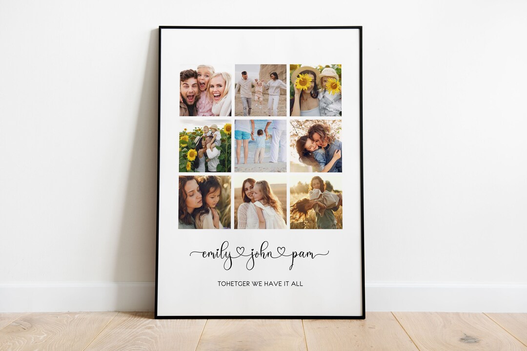 Collage Picture Frame | up to 20 Photo Collage | Romantic Font Text ...