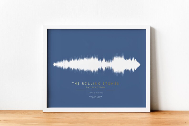 Poster With Soundwave Art Print Framed Poster Gold Effect | Etsy