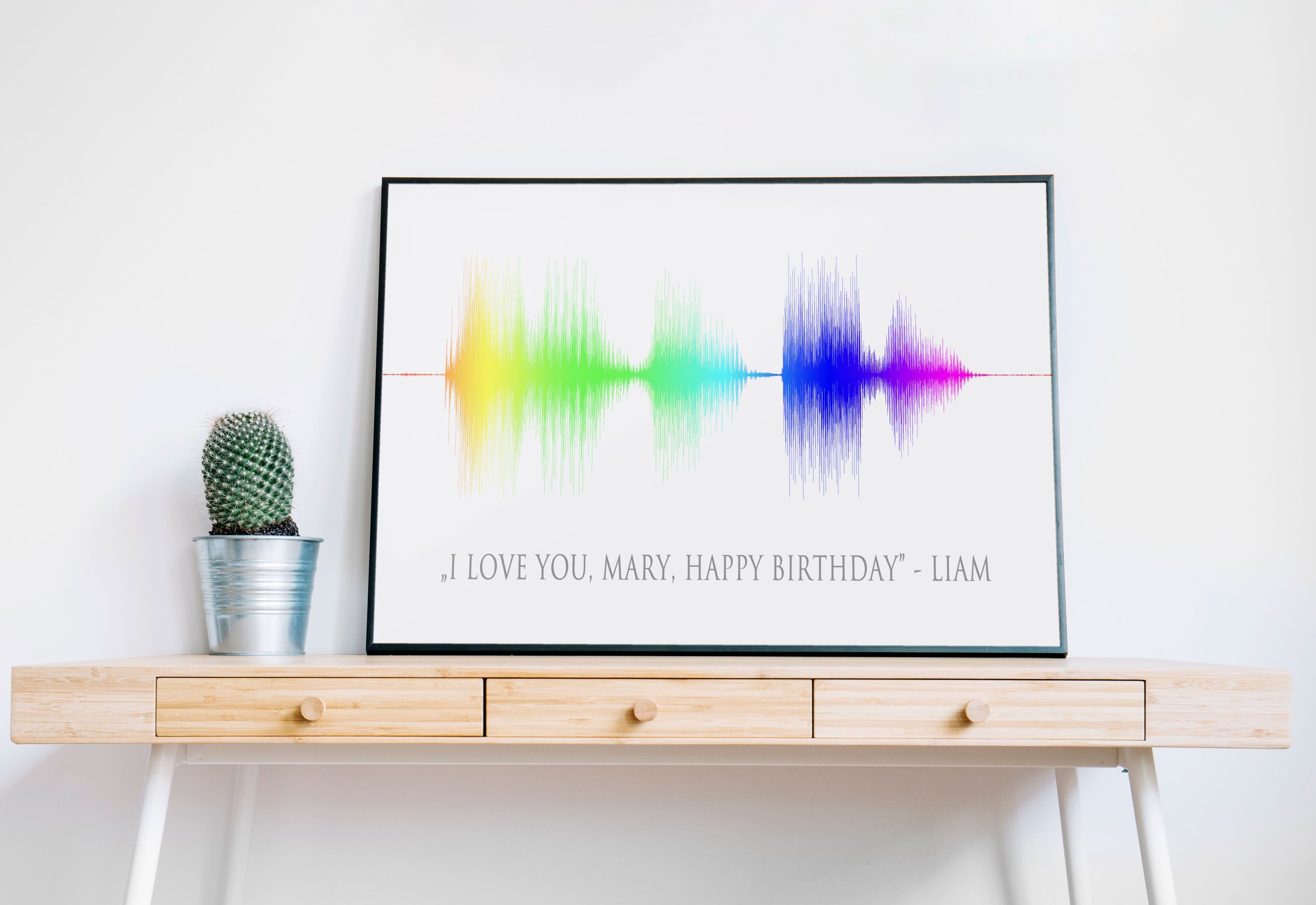 Custom Rainbow Soundwave Art Poster Print Girlfriend or - Etsy
