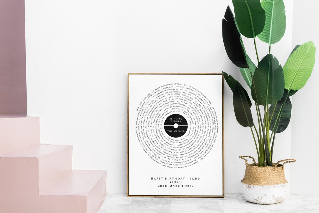 Personalized Song Lyrics Print | Custom Song Lyrics Art | Vinyl Record ...