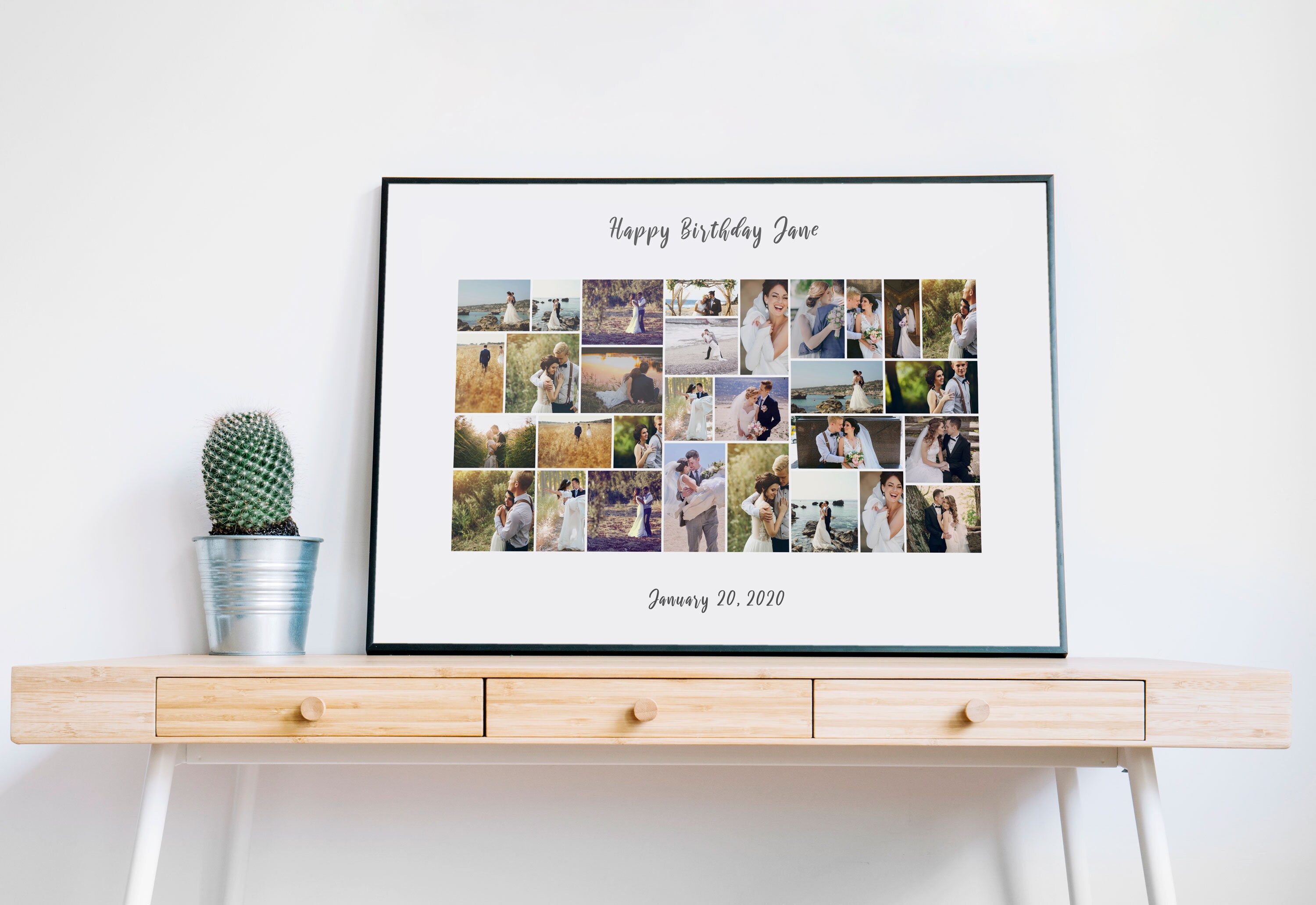 Custom Design Photo Collage Print with Frame Up to 20 Picture | Etsy