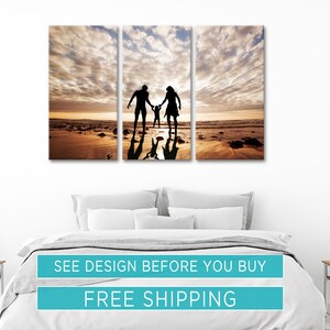 Family Photo Triptych Canvas | Set of Three Printed Canvas Panels ...
