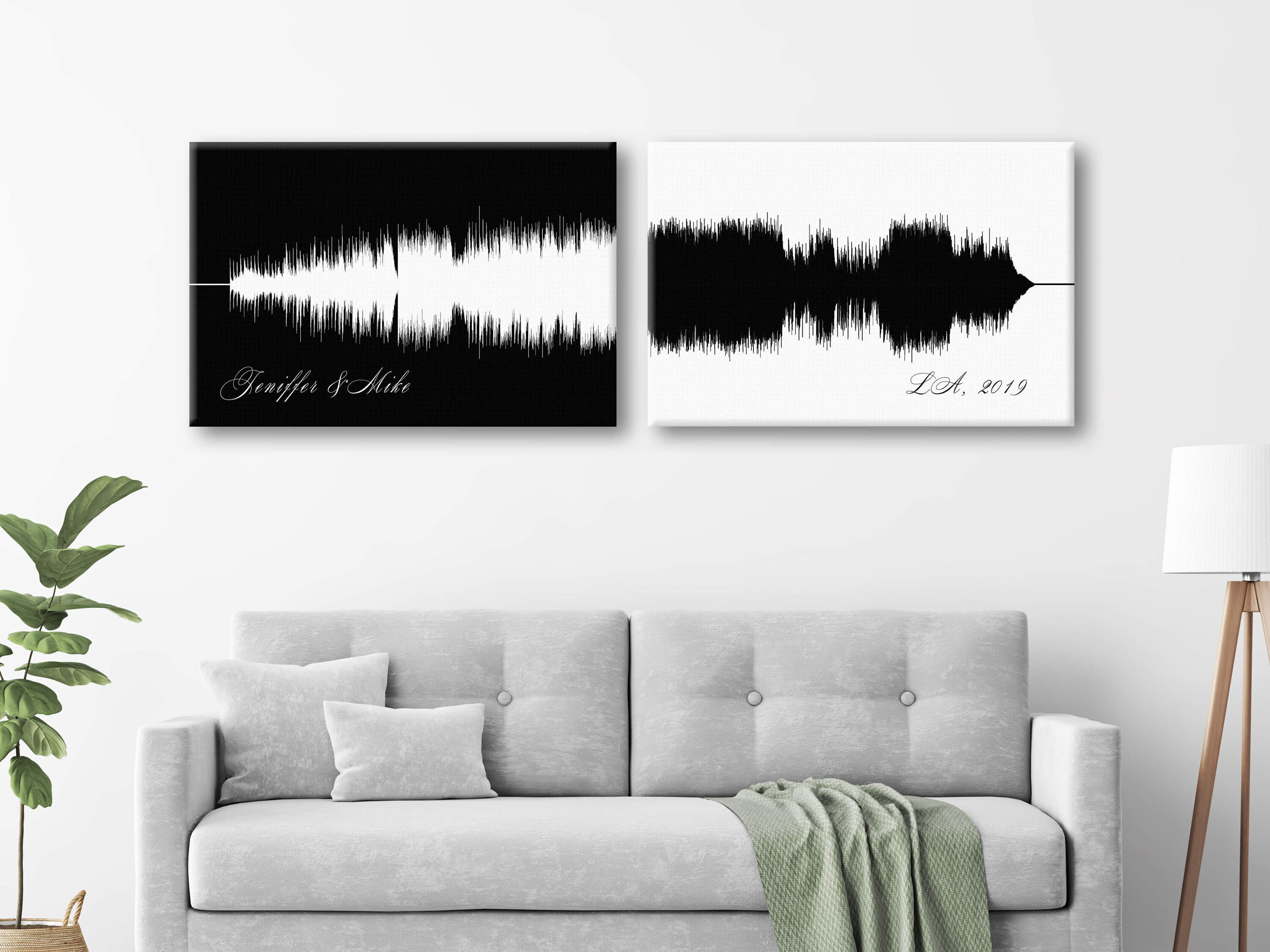 Custom Sound Wave Art Canvas Print, Personalized Canvas Soundwave Art ...