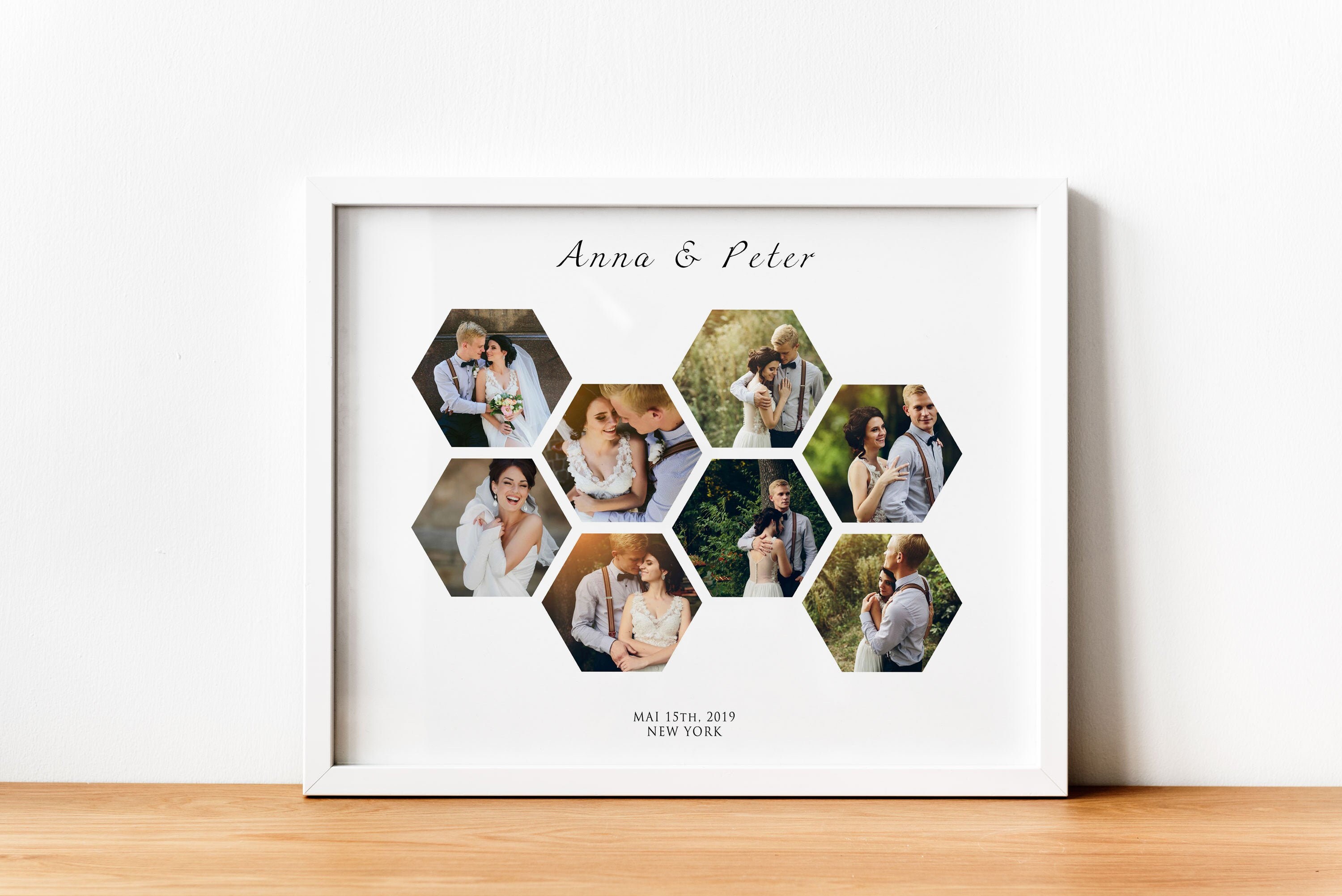 Photo Collage with Frame Up to 10 Pictures Collage Print | Etsy