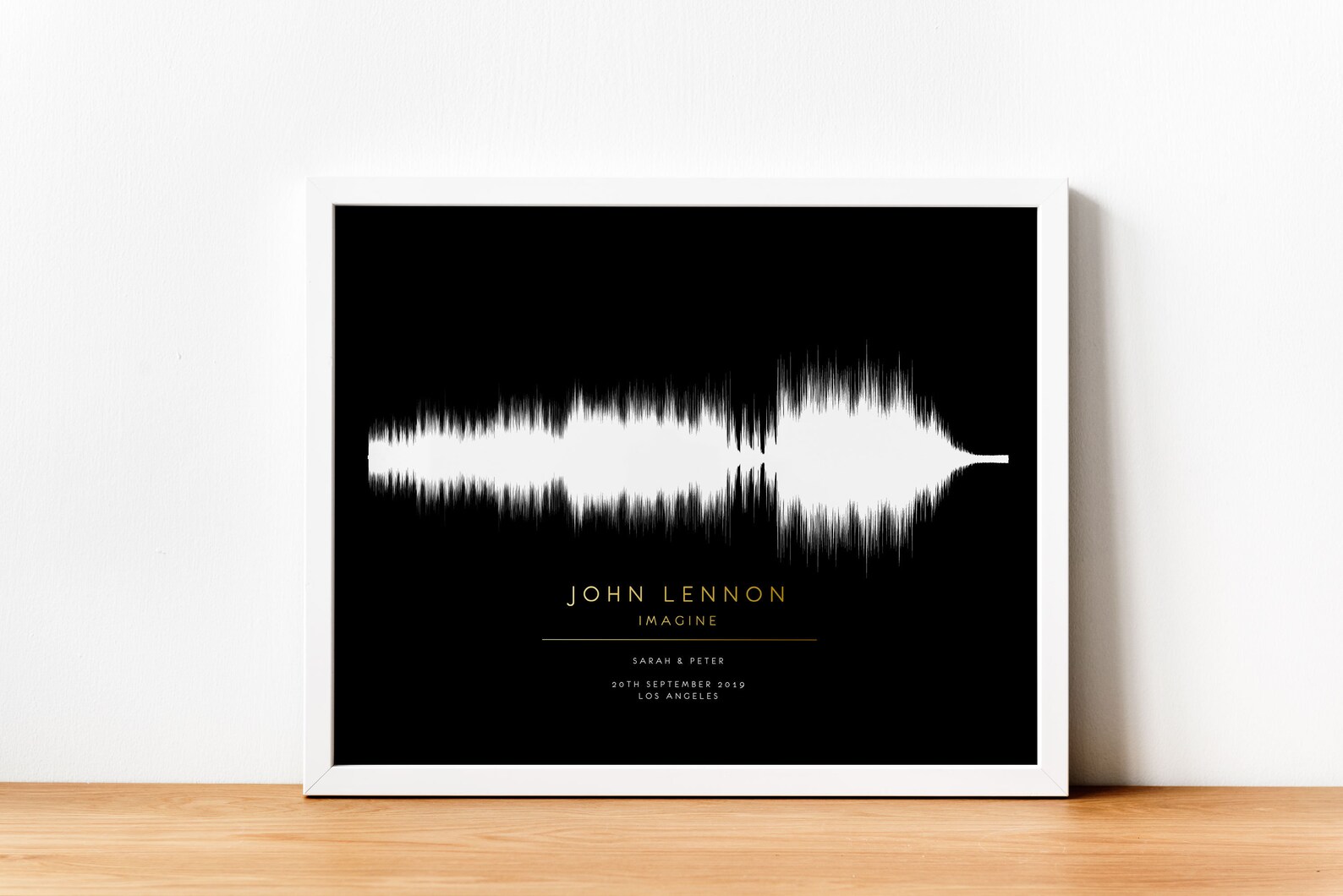 Poster With Soundwave Art Print Framed Poster Gold Effect | Etsy