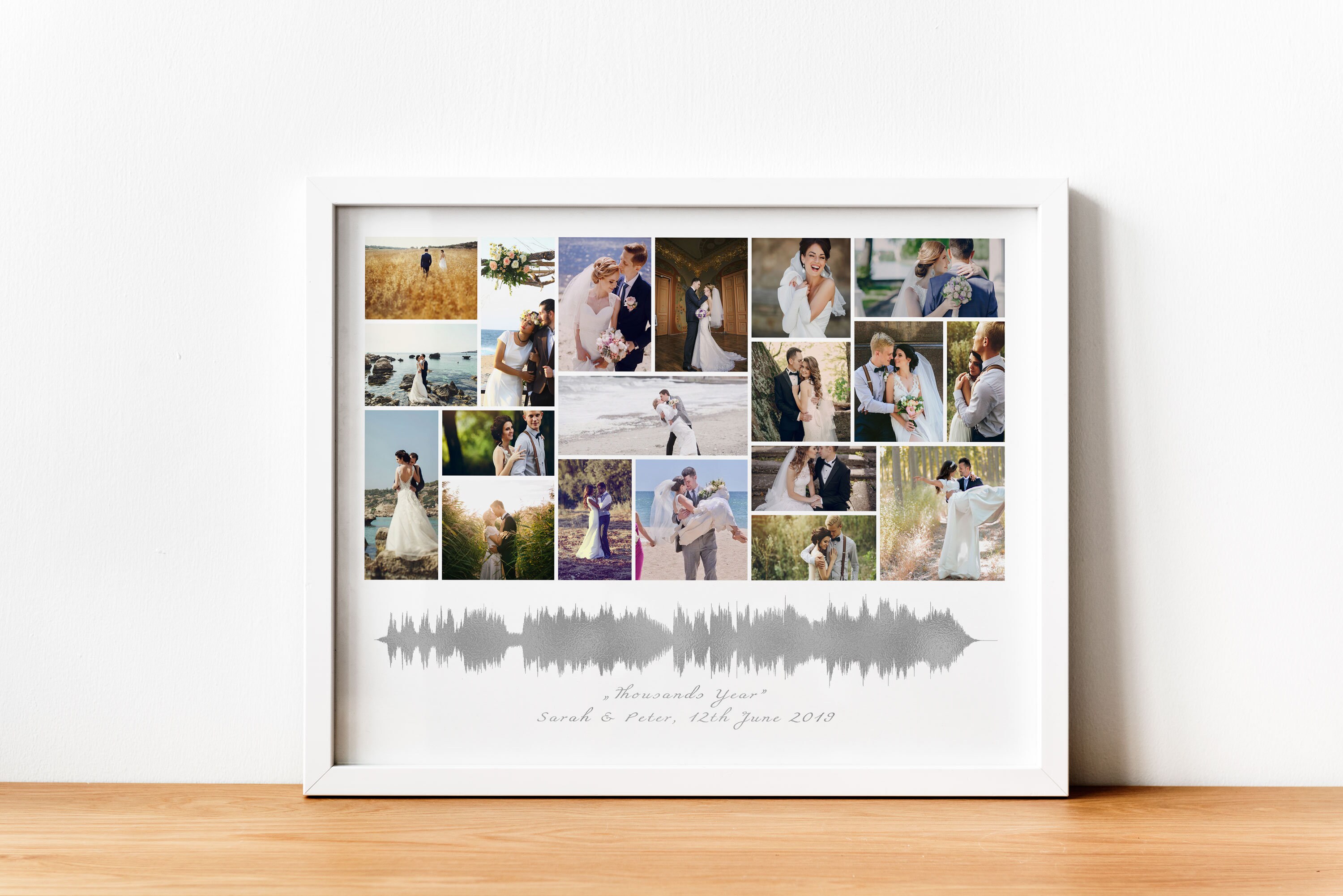 Custom Soundwave Art With Photo Collage up to 20 PICTURE - Etsy UK