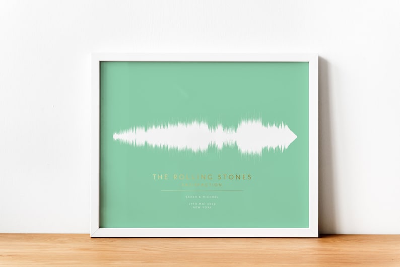 Poster With Soundwave Art Print Framed Poster Gold Effect | Etsy