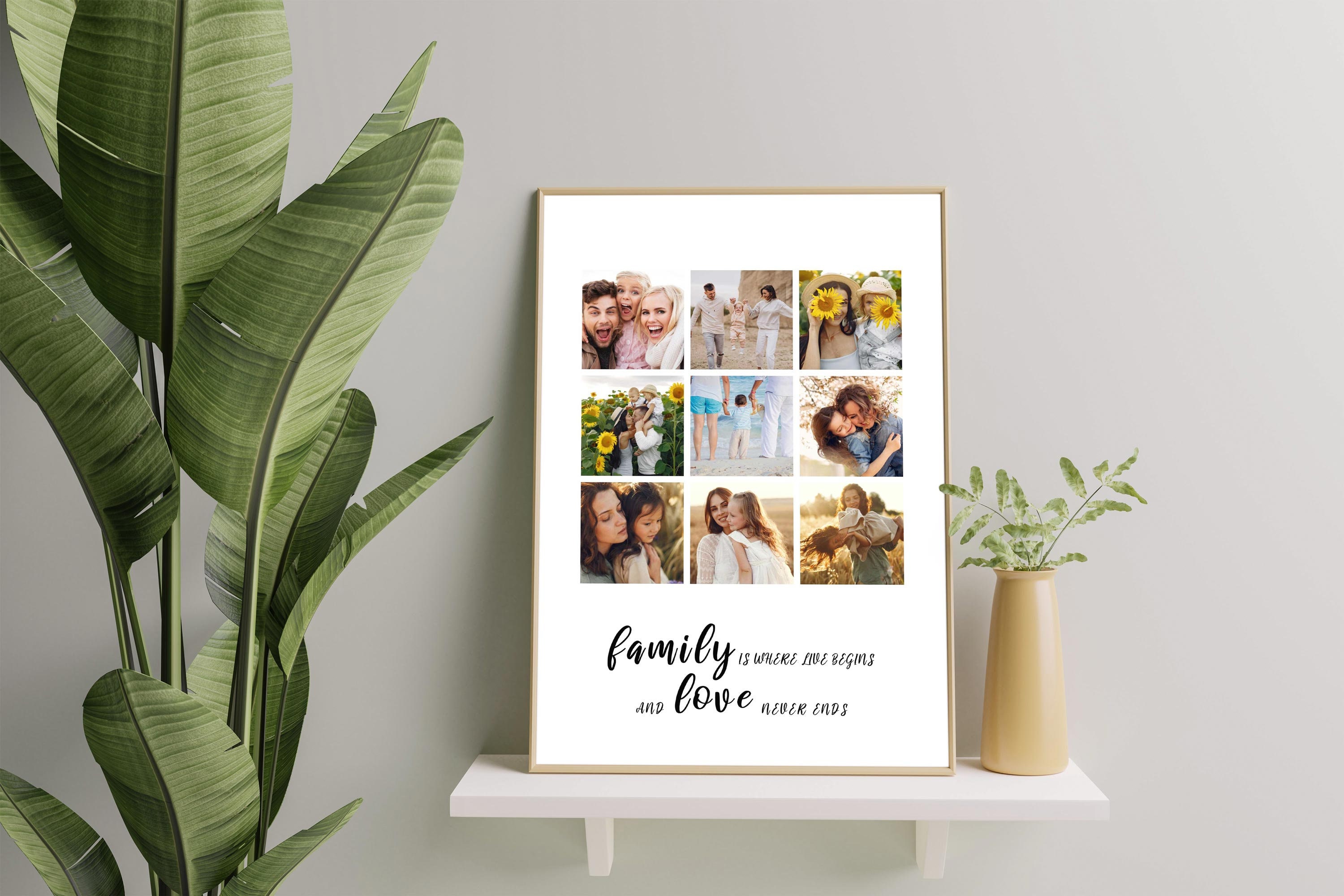 Collage Picture Frame up to 20 Photo Collage Romantic Font | Etsy