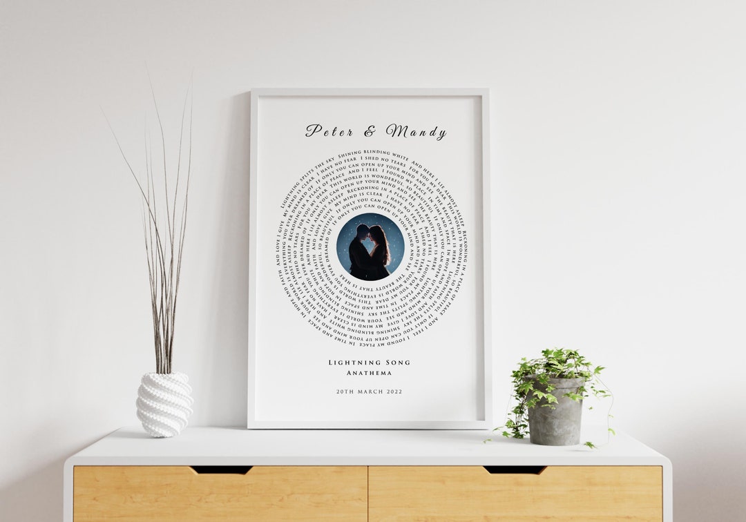 Personalized Song Lyrics Print Custom Song Lyrics Art Vinyl Record Art ...