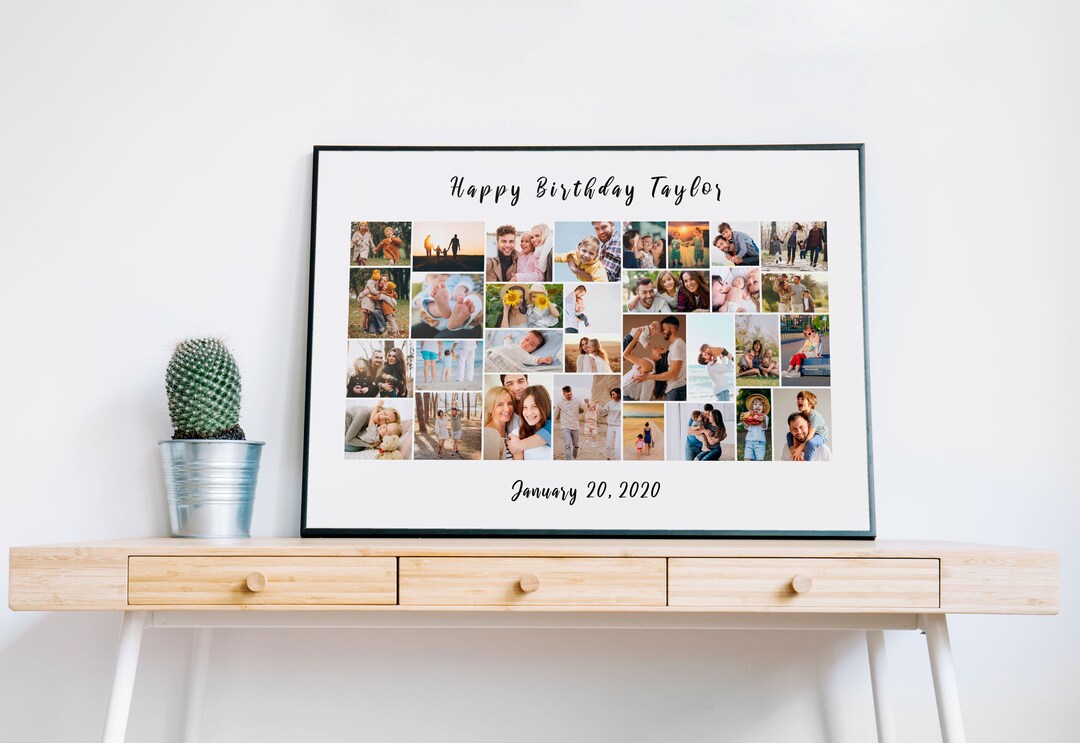 Photo Collage Print With Frame, up to 40 Picture Collage Fine Art Print ...