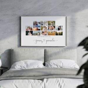 Collage Picture Frame | up to 20 Photo Collage | Romantic Font Text ...