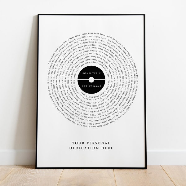 Custom Vinyl Record With Lyrics - Etsy